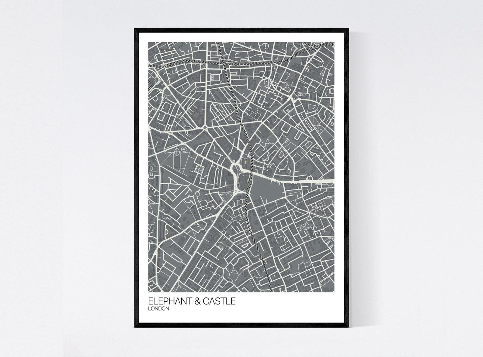 Elephant & Castle London Map Art Print Many Colours - Etsy