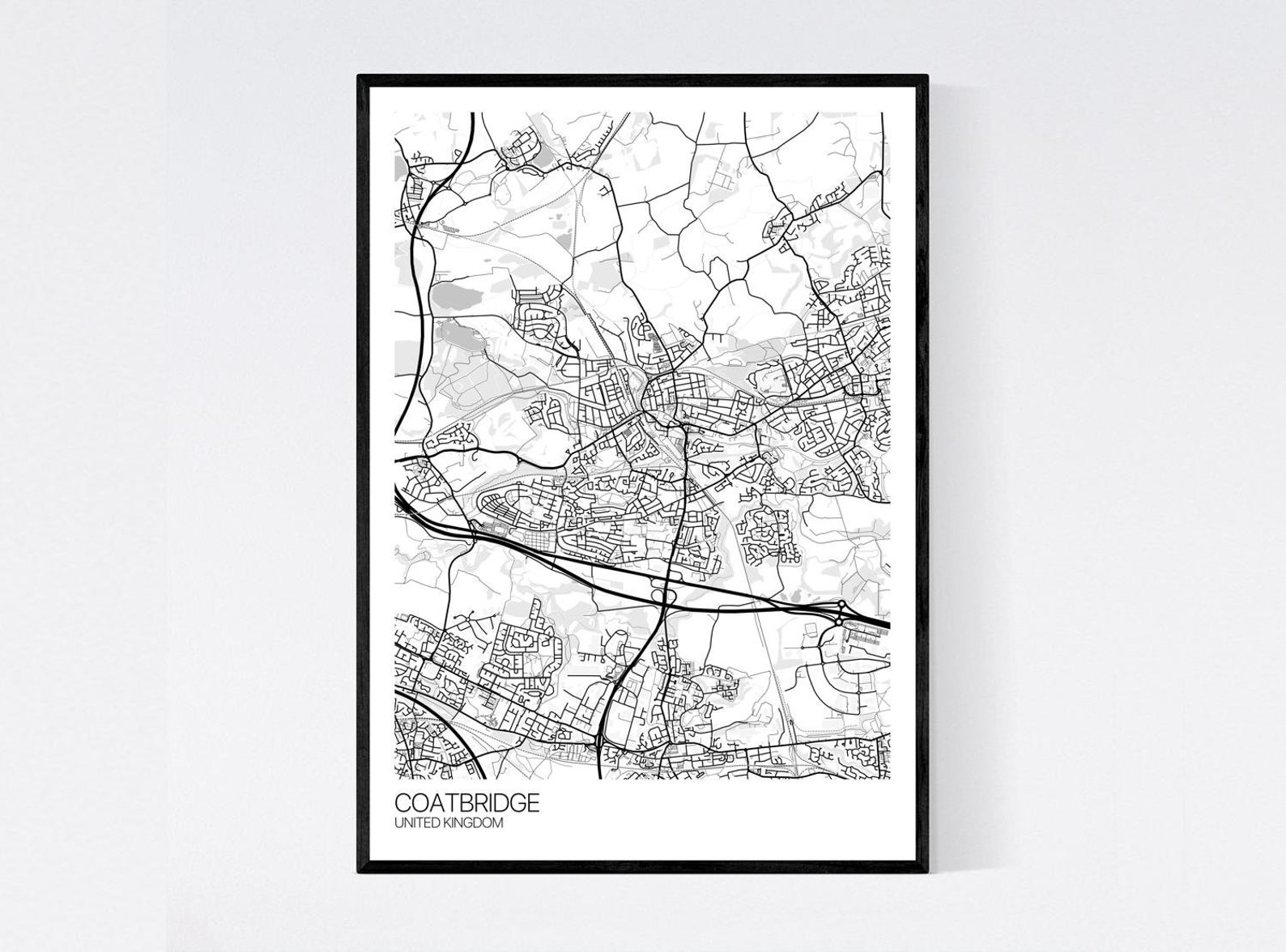 Coatbridge Scotland City Map Art Print Many Styles 350gsm | Etsy