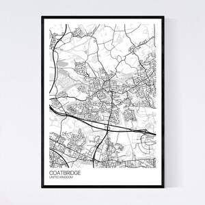 Coatbridge, Scotland City Map Art Print Many Styles 350gsm Art Quality ...