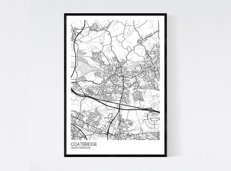 Coatbridge Scotland City Map Art Print Many Styles 350gsm | Etsy