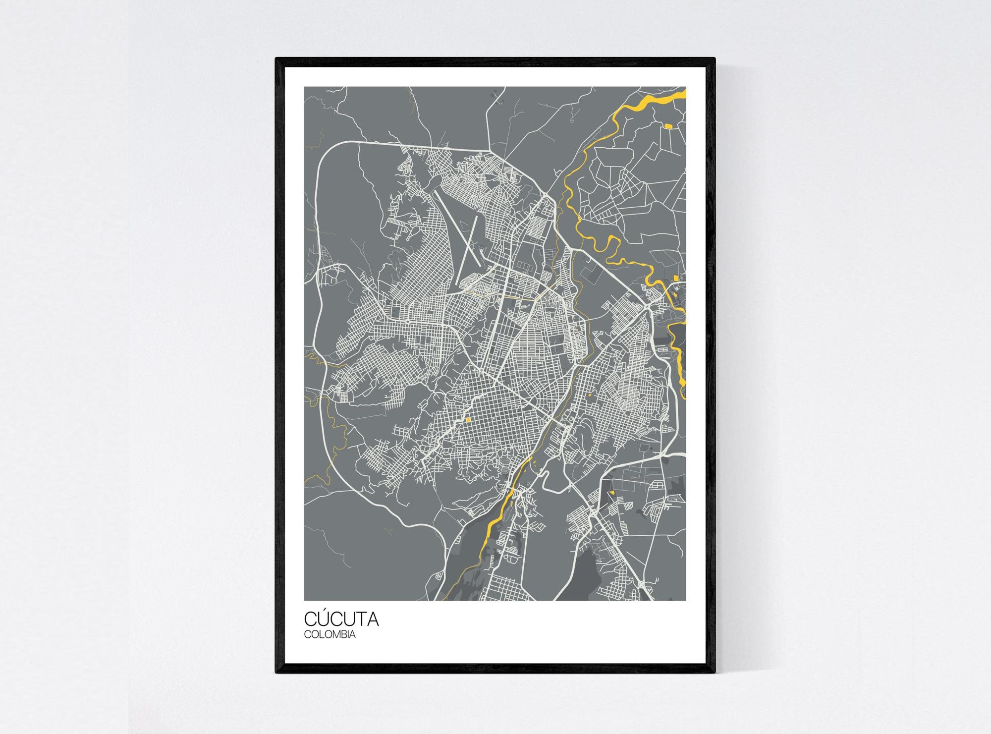 Cucuta Colombia Map Art Print Many Styles 350gsm Art | Etsy
