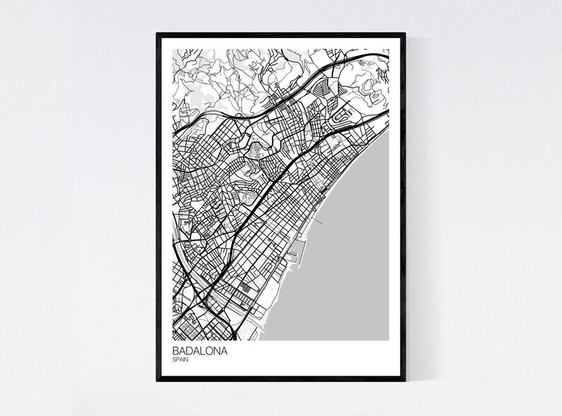 Badalona Spain Map Art Print Many Colours 350gsm Art - Etsy