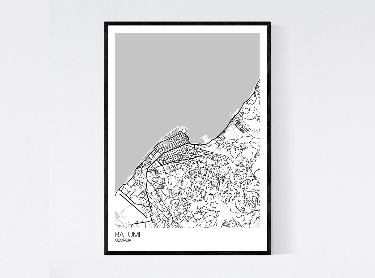 Batumi Georgia Map Art Print Many Styles 350gsm Art - Etsy