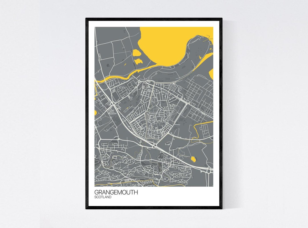 Grangemouth Scotland Map Art Print Many Styles 350gsm Art - Etsy