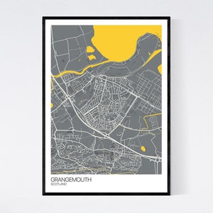 Grangemouth Scotland Map Art Print Many Styles 350gsm Art - Etsy
