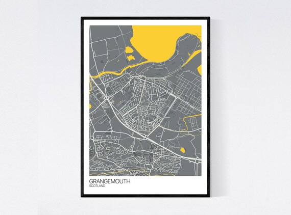 Grangemouth Scotland Map Art Print Many Styles 350gsm Art | Etsy