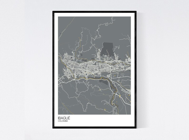Ibague Colombia Map Art Print Many Styles 350gsm Art | Etsy