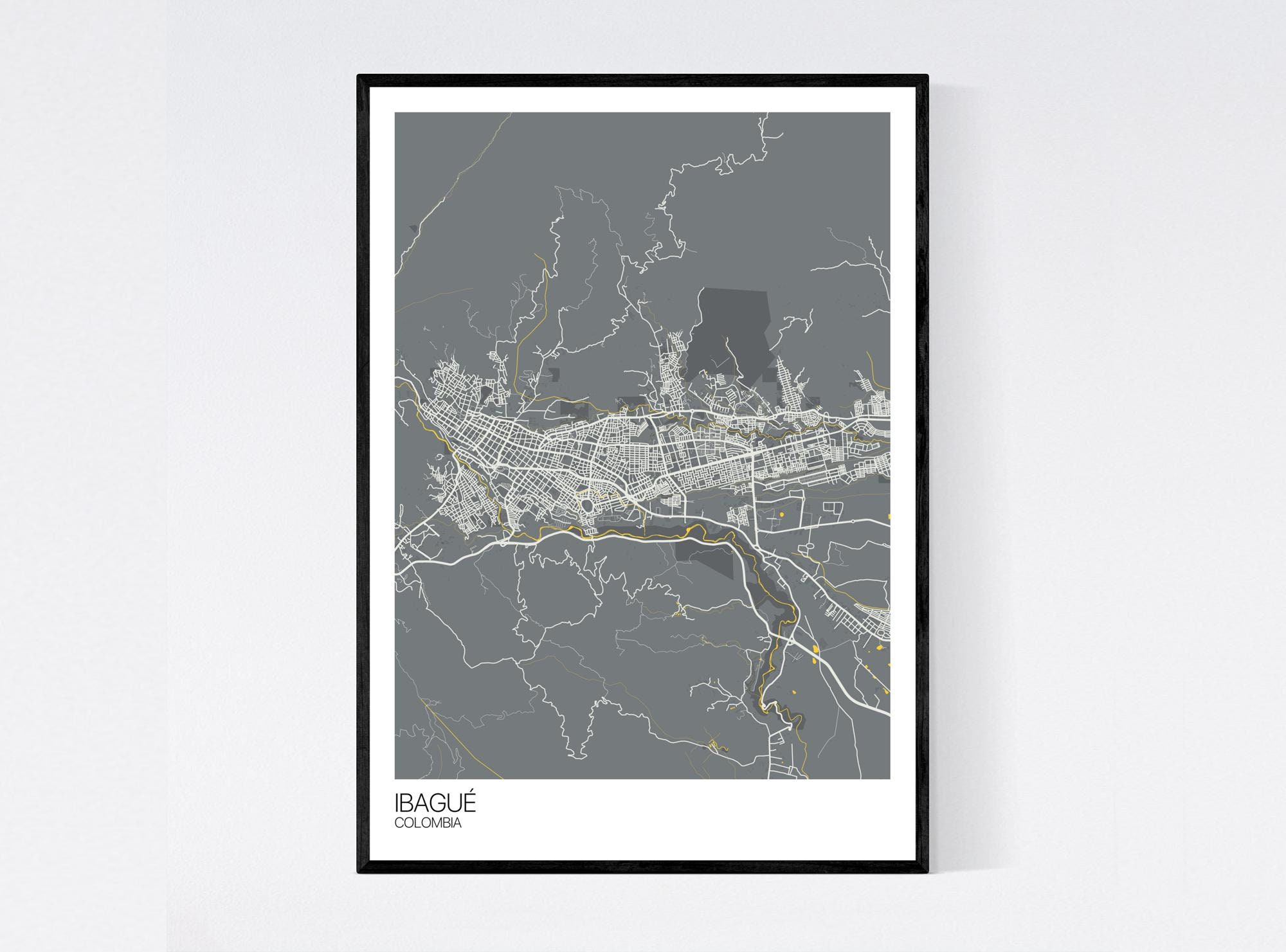 Ibague Colombia Map Art Print Many Styles 350gsm Art | Etsy