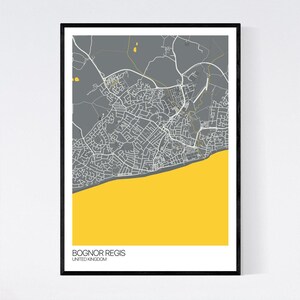 Bognor Regis, United Kingdom Map Print Many Colours Fast Delivery ...