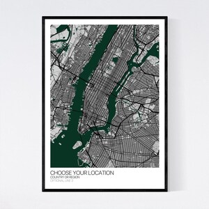 Custom Map Art Print, Colour Options, Choose Your Location, 350gsm Art ...