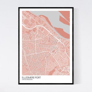 Ellesmere Port United Kingdom Map Print Many Colours Fast - Etsy