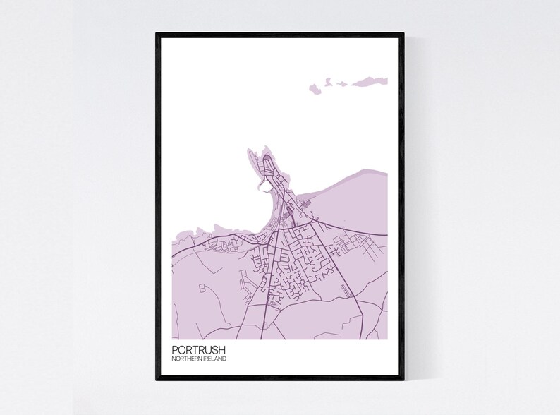 Portrush Northern Ireland Map Art Print Many Colours - Etsy