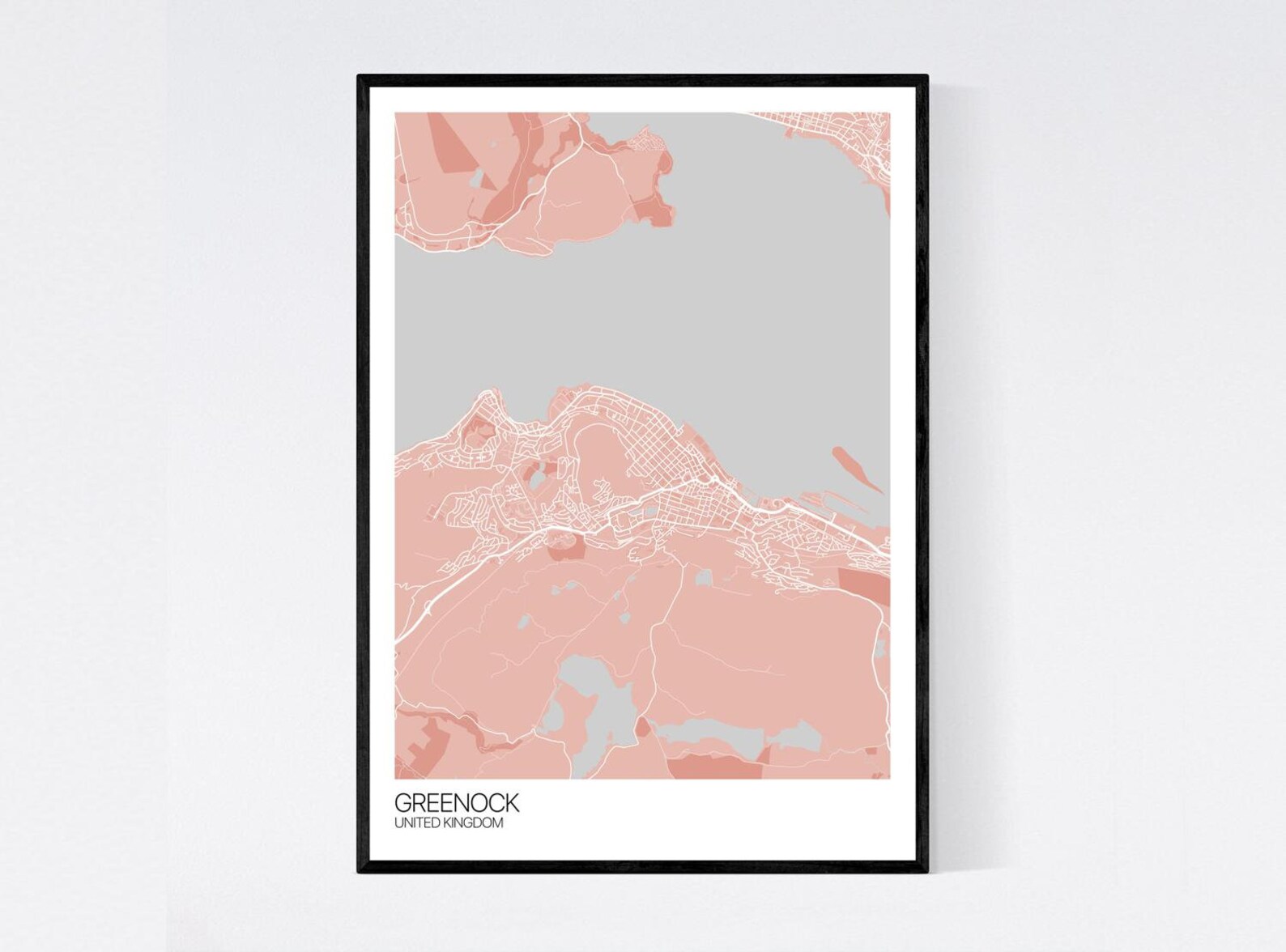 Greenock Scotland City Map Art Print Many Styles 350gsm - Etsy UK