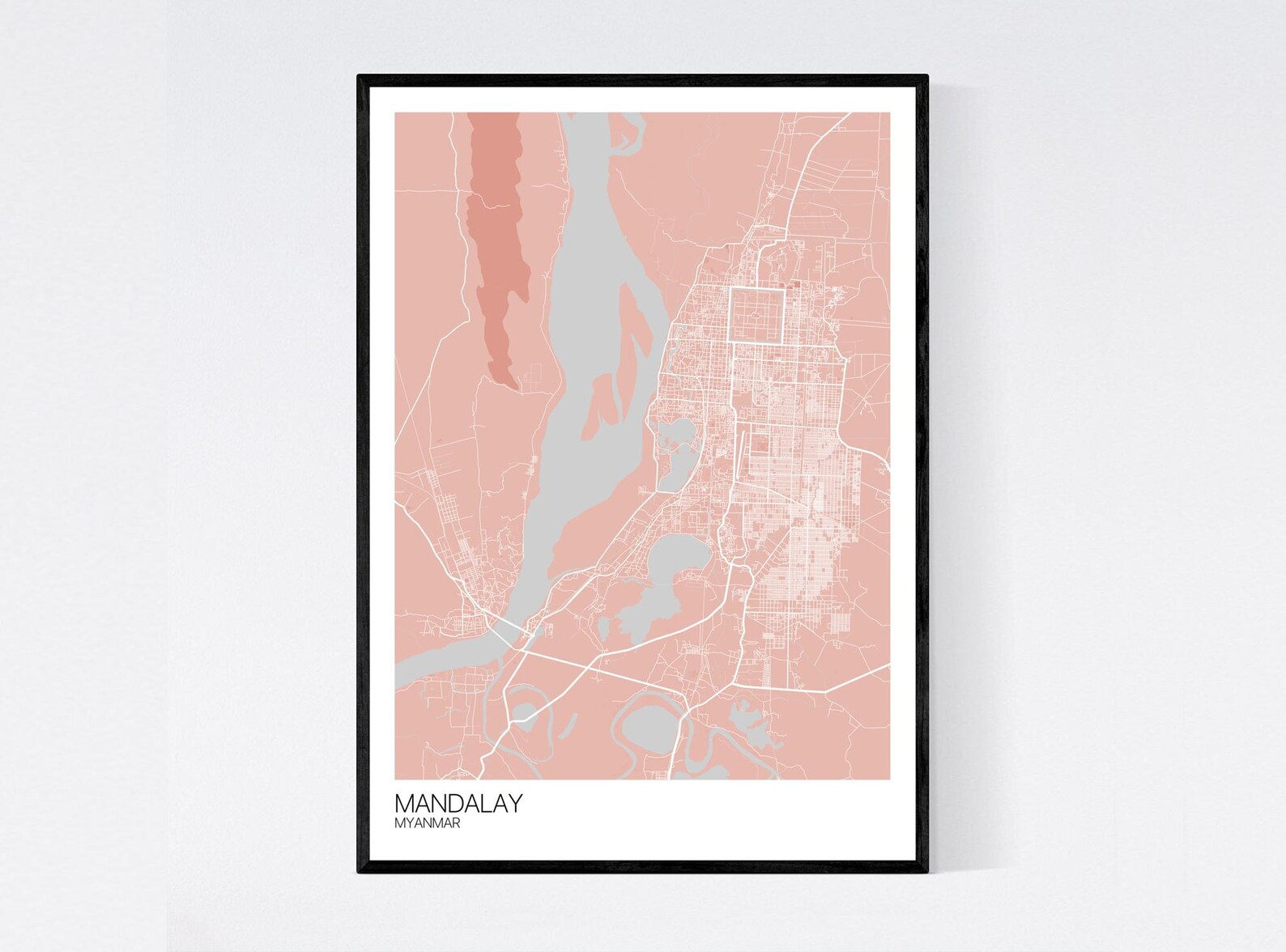 Mandalay Myanmar Map Art Print Many Styles Art Quality | Etsy