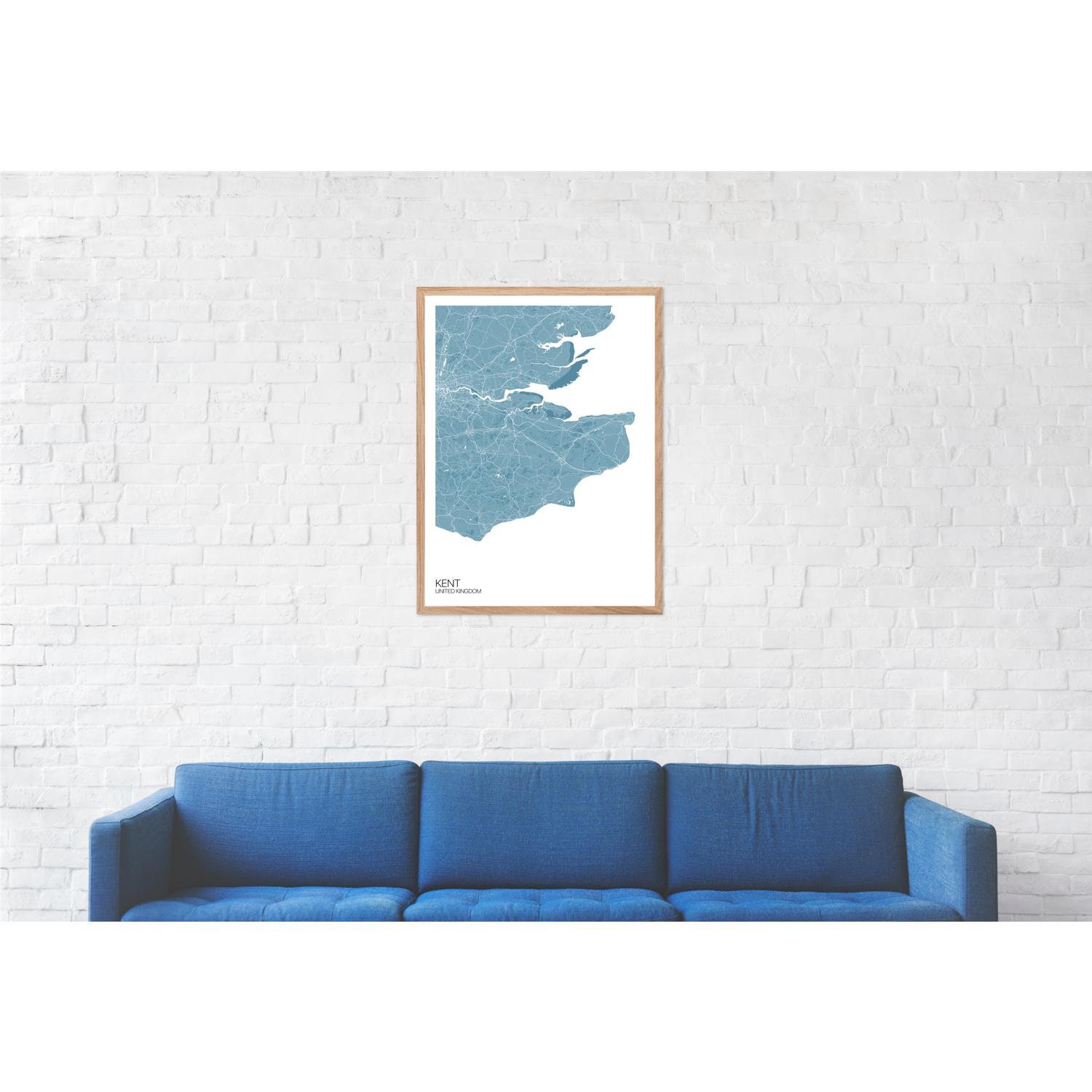 Kent England Map Art Print Many Styles 350gsm Art Quality | Etsy