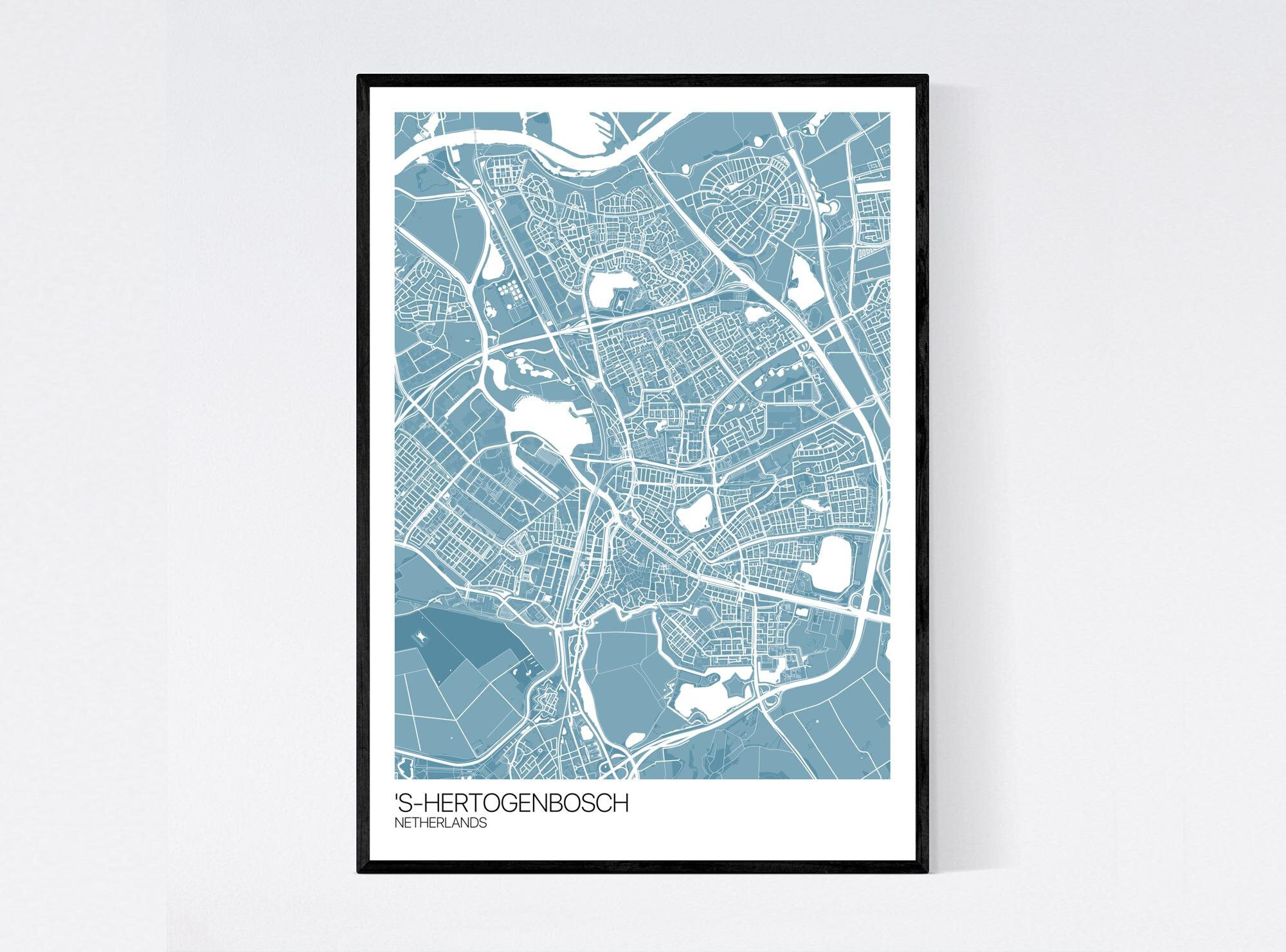 S-Hertogenbosch Den Bosch Netherlands Map Art Print Many | Etsy