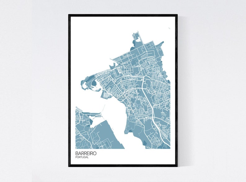 Barreiro Portugal Map Art Print Many Colours 350gsm Art - Etsy
