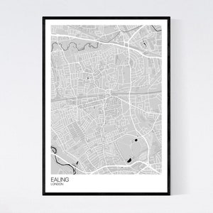 Ealing, London Map Art Print Many Colours 350gsm Art Quality Paper Fast ...