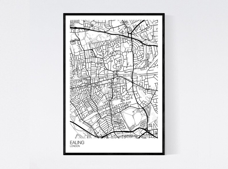 Ealing London Map Art Print Many Colours 350gsm Art - Etsy UK