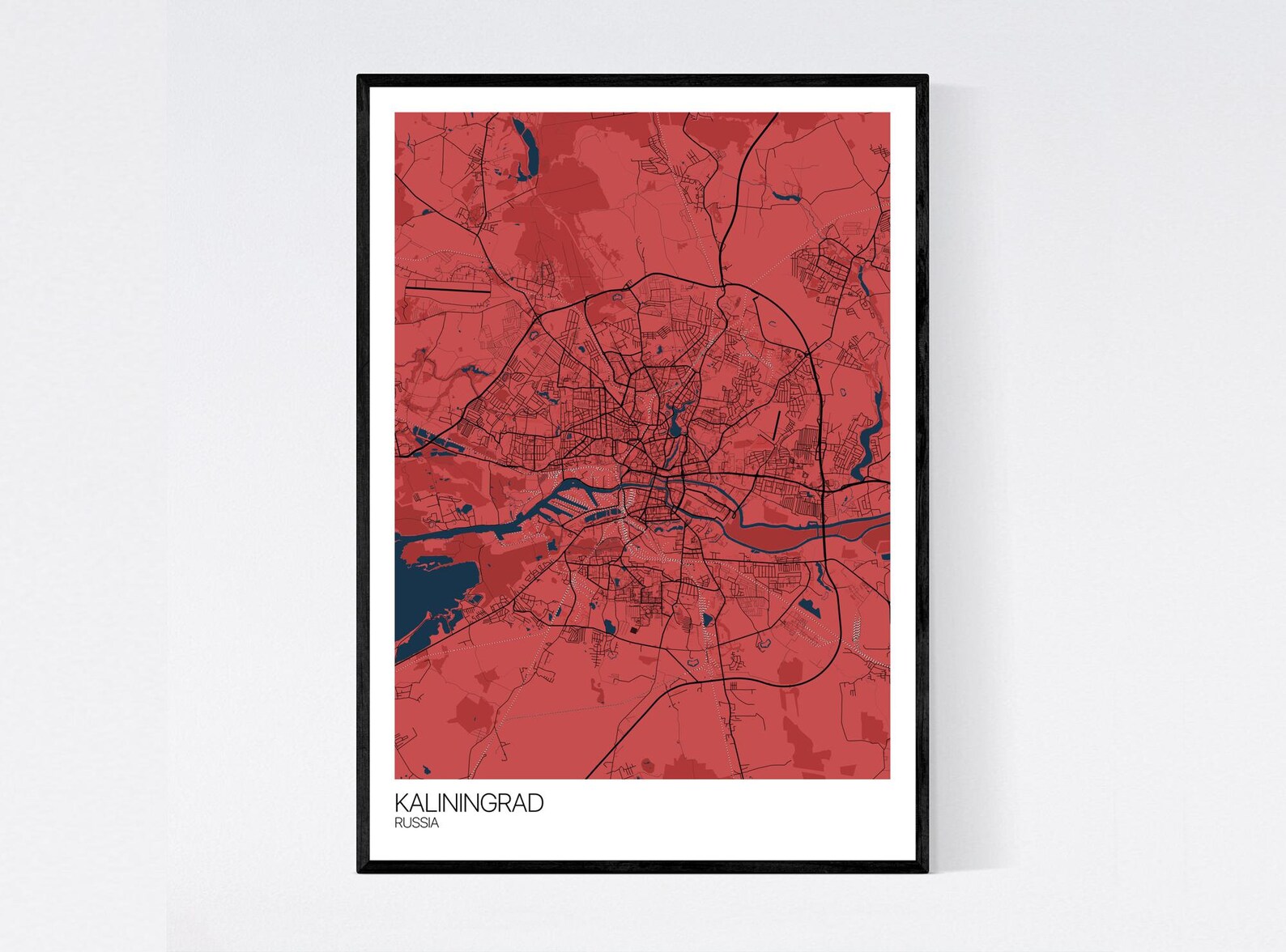 Kaliningrad Russia Map Art Print Many Styles 350gsm Art - Etsy UK