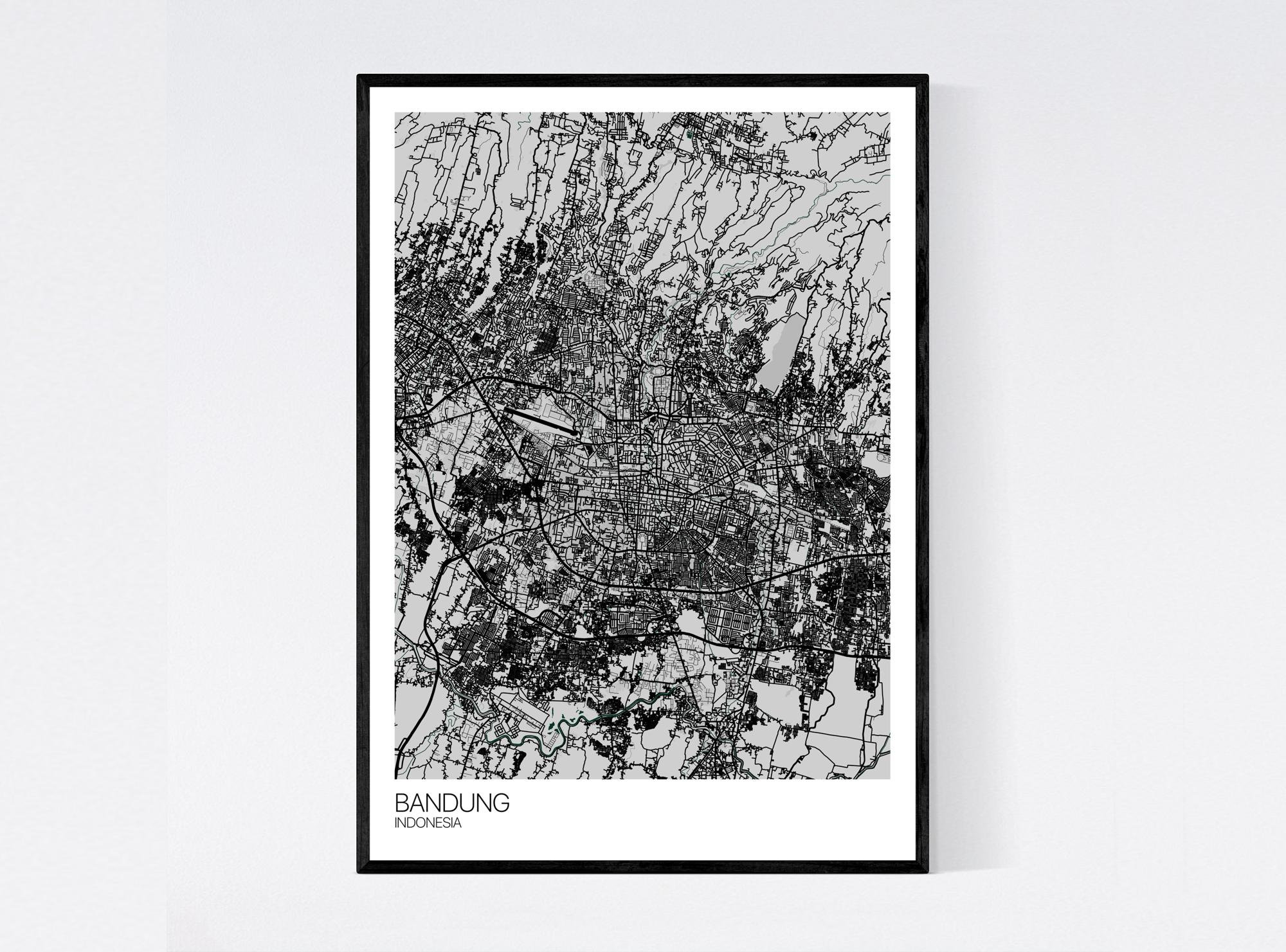 Bandung Indonesia Map Art Print Many Styles Art Quality | Etsy