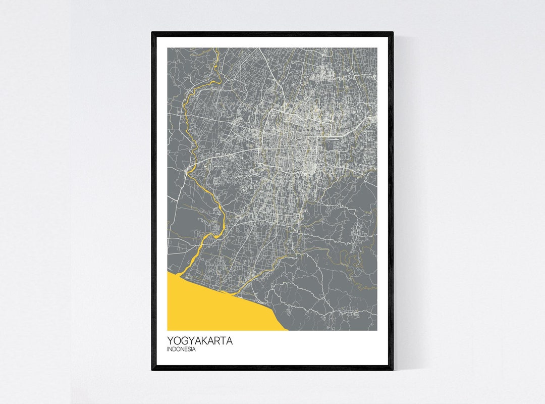 Yogyakarta (jogja), Indonesia Map Art Print - Many Styles - Art Quality ...