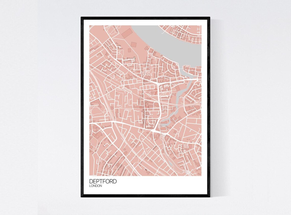 Deptford London Map Art Print Many Colours 350gsm Art - Etsy