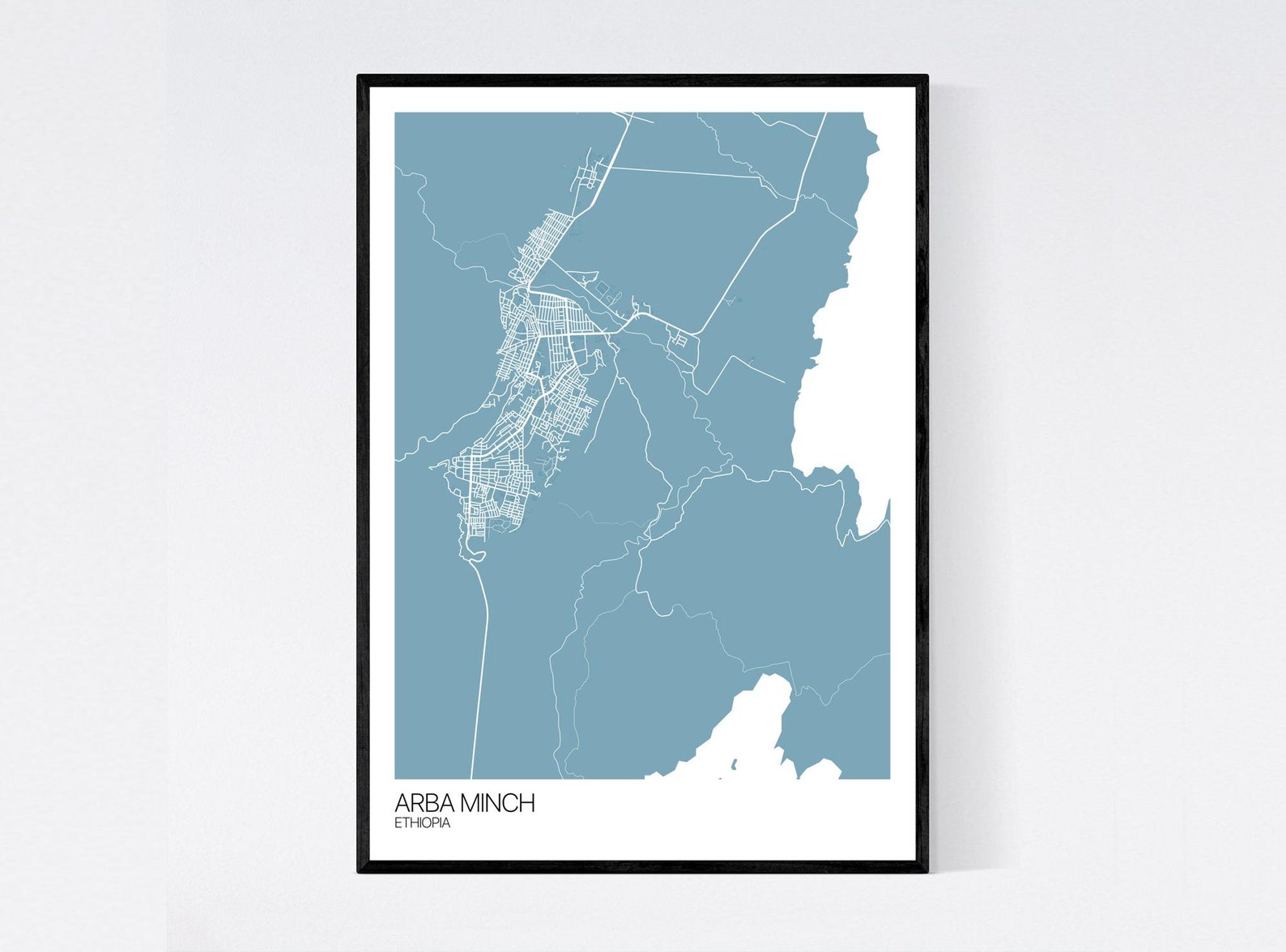 Arba Minch Ethiopia Map Art Print Many Styles Art Quality | Etsy