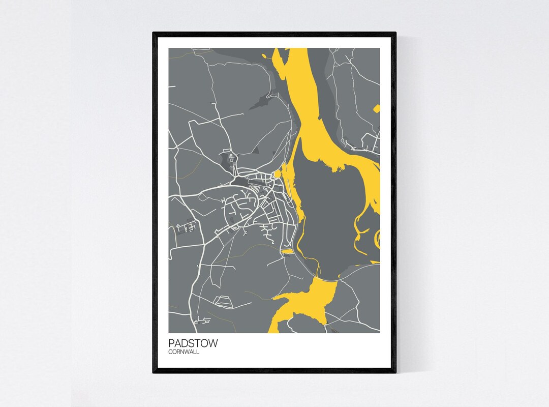 Padstow, Cornwall Map Art Print Many Styles 350gsm Art Quality Paper ...