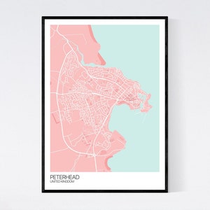 Peterhead, Scotland City Map Art Print - Many Styles - 350gsm Art ...