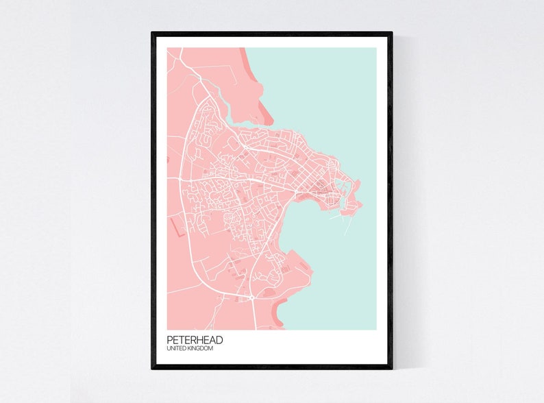 Peterhead Scotland City Map Art Print Many Styles 350gsm - Etsy