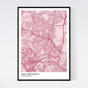 West Bromwich United Kingdom City Map Art Print Many - Etsy