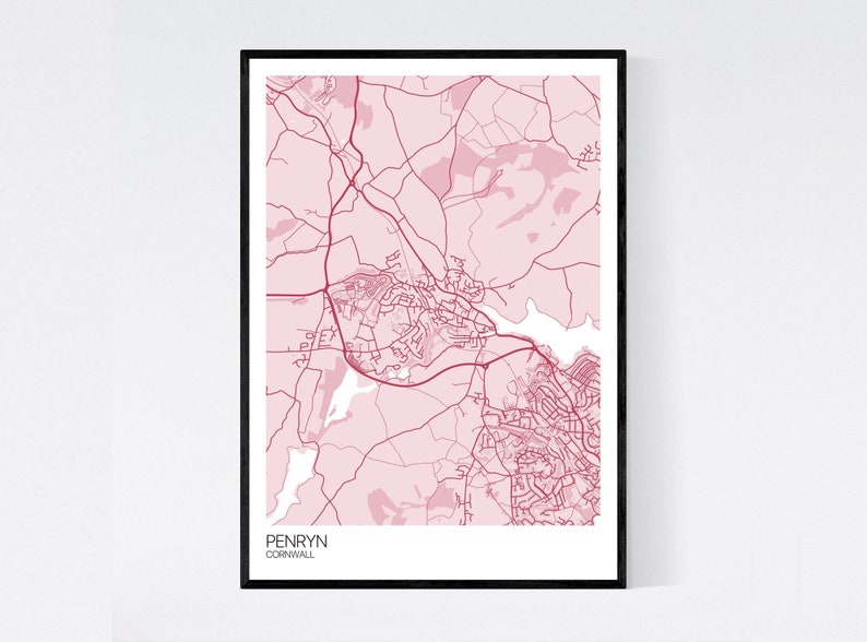 Penryn Cornwall Map Art Print Many Colours 350gsm Art - Etsy