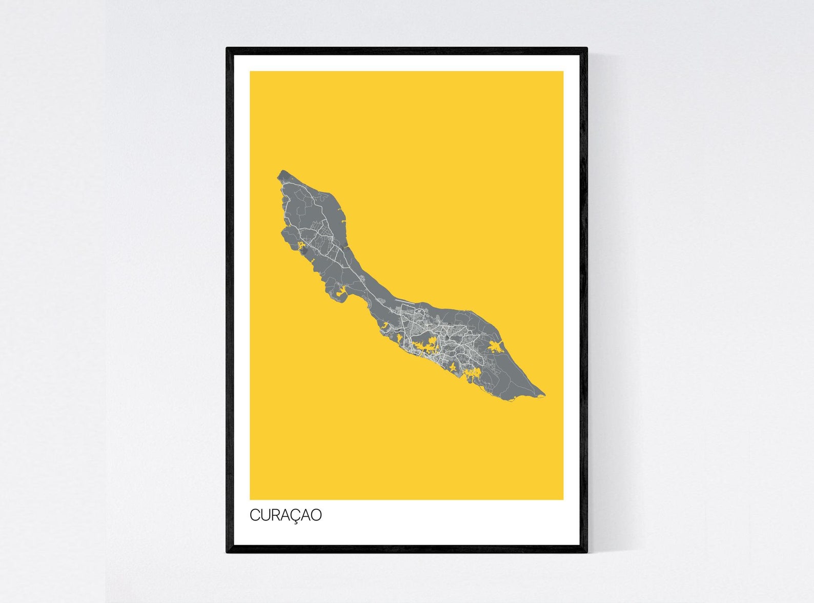 Curaçao Island Map Art Print Many Styles 350gsm Art | Etsy