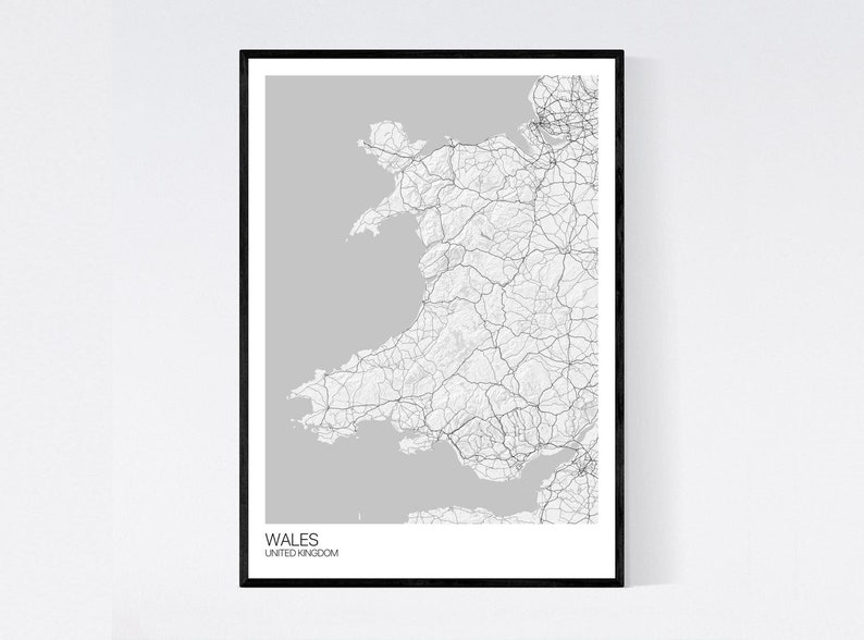 Wales Topographic Map Print Many Colours Fast Delivery - Etsy
