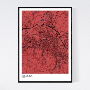 Bologna, Italy Map Art Print Many Colours Art Quality Paper Fast ...
