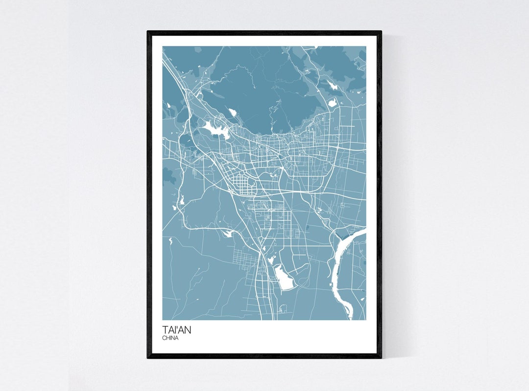 Tai'an, China Map Art Print Many Styles Art Quality Paper Fast Delivery ...