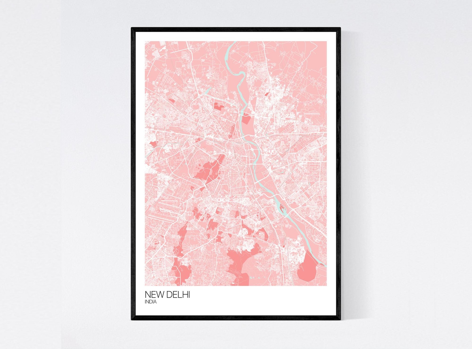 New Delhi India Map Art Print Many Styles Art Quality | Etsy