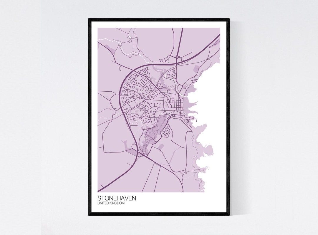 Stonehaven, Scotland City Map Art Print Many Styles 350gsm Art Quality ...