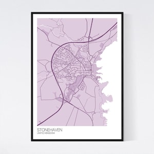 Stonehaven, Scotland City Map Art Print Many Styles 350gsm Art Quality ...