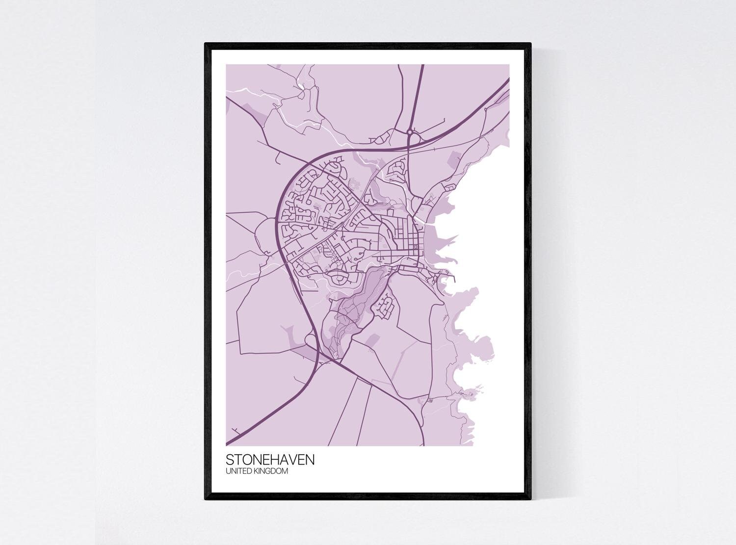 Stonehaven Scotland City Map Art Print Many Styles 350gsm - Etsy Canada