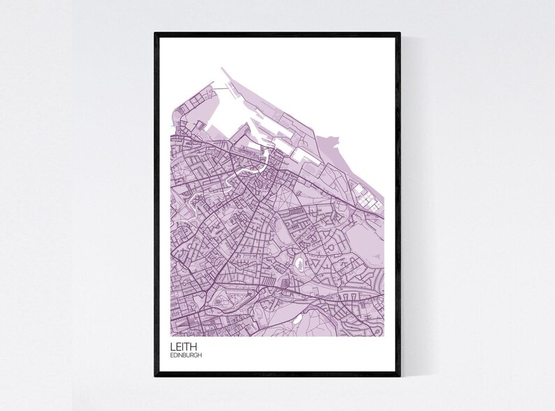 Leith Edinburgh City Map Art Print Many Colours 350gsm - Etsy UK
