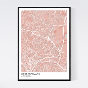 West Bromwich United Kingdom City Map Art Print Many - Etsy
