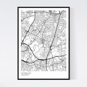 Didsbury, United Kingdom Map Print - Many Colours - Fast Delivery ...