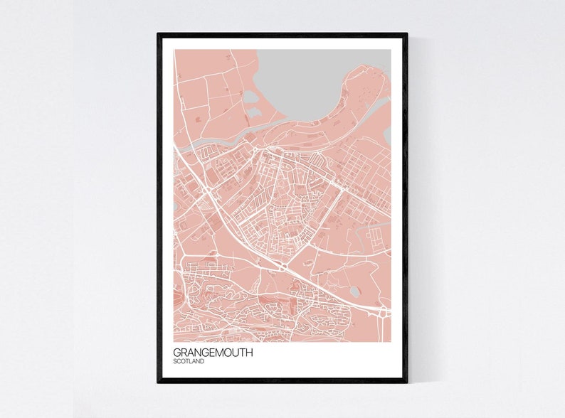 Grangemouth Scotland Map Art Print Many Styles 350gsm Art - Etsy
