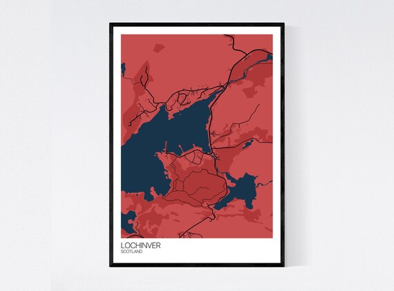 Lochinver Scotland Map Art Print Many Colours 350gsm Art - Etsy