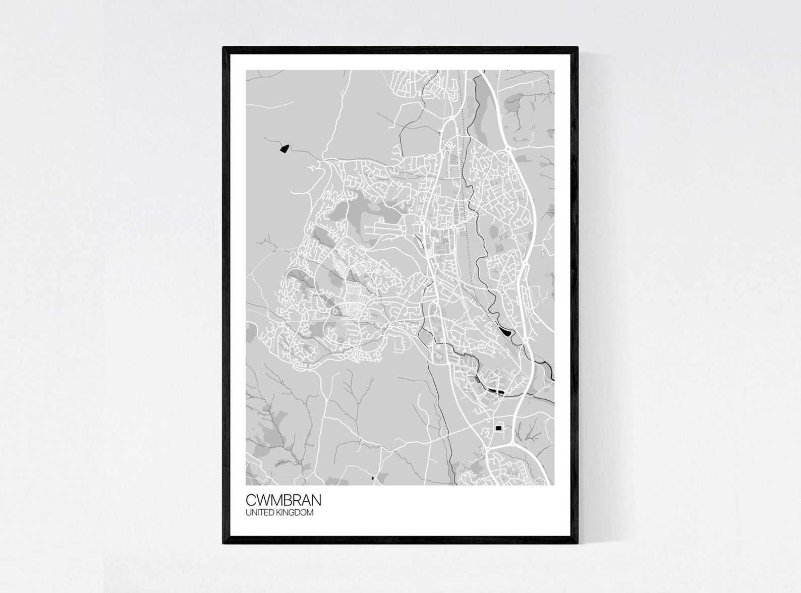 Cwmbran Wales City Map Art Print Many Styles 350gsm Art - Etsy UK
