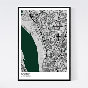 Bootle, United Kingdom Map Print Many Colours Fast Delivery // Retro ...