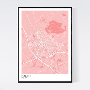 Penrith, England Map Art Print Many Colours 350gsm Art Quality Paper ...