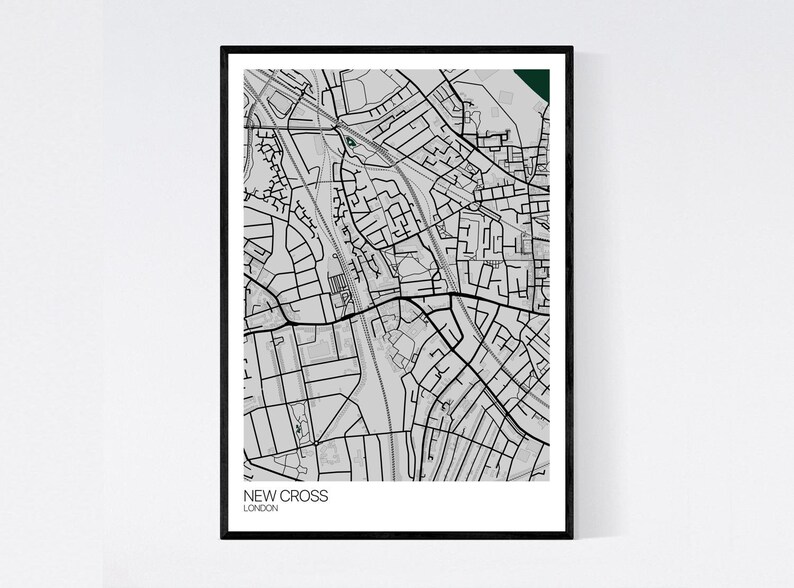 New Cross London Map Art Print Many Colours 350gsm Art - Etsy